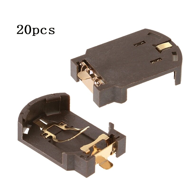 Черный пластик для корпуса Dip Type CR2032 Вертикальная монета, Кнопка, ячейка, Гнезда для батареек, Держатель для аксессуаров для кейса, Упаковка из 20 штук