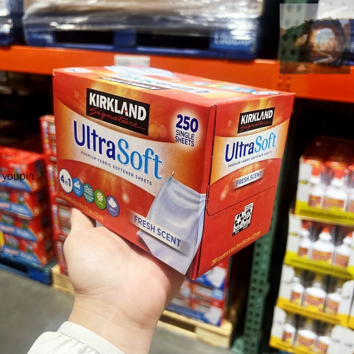 Kirkland Signature, салфетки для сушки белья в сушильной машине, свежий аромат