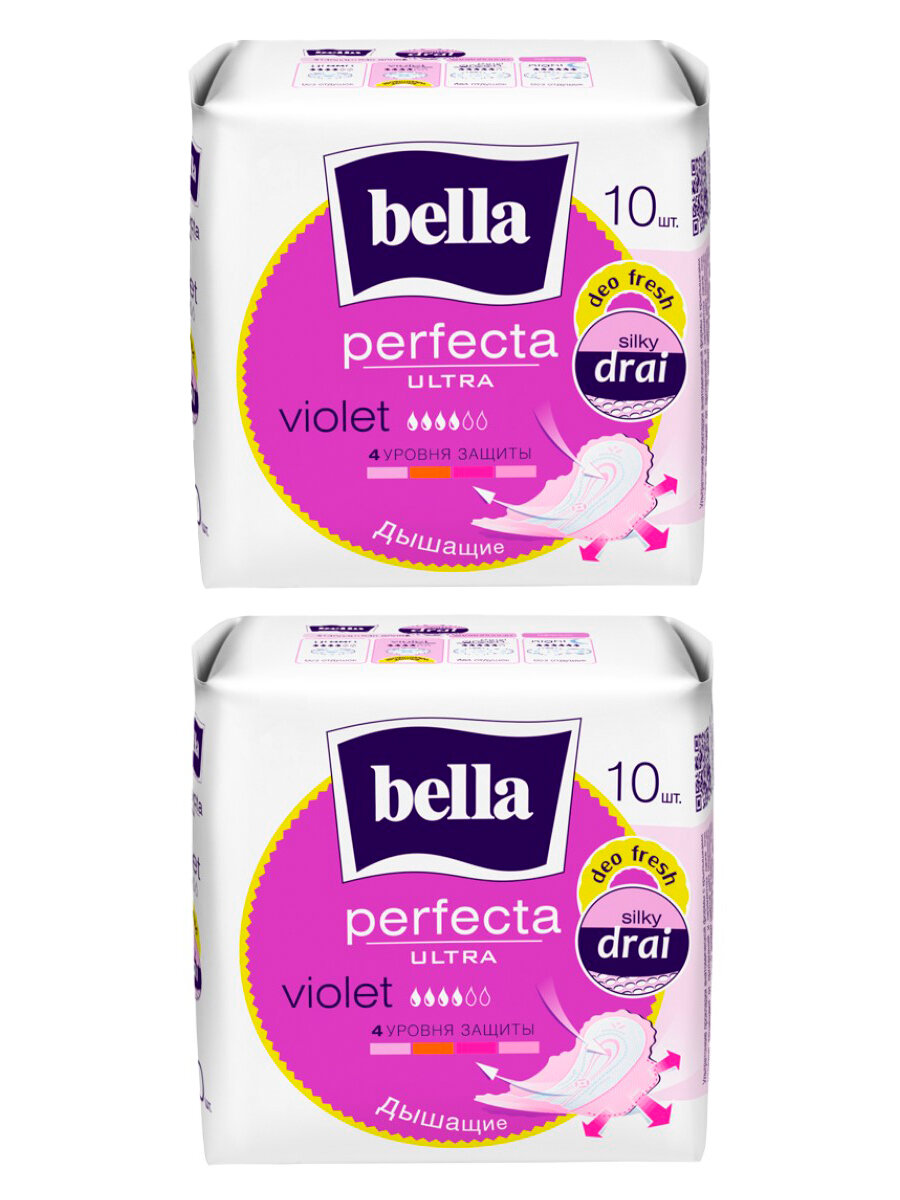 Bella Супертонкие прокладки женские ежедневные violet 2х10 шт 4 капли