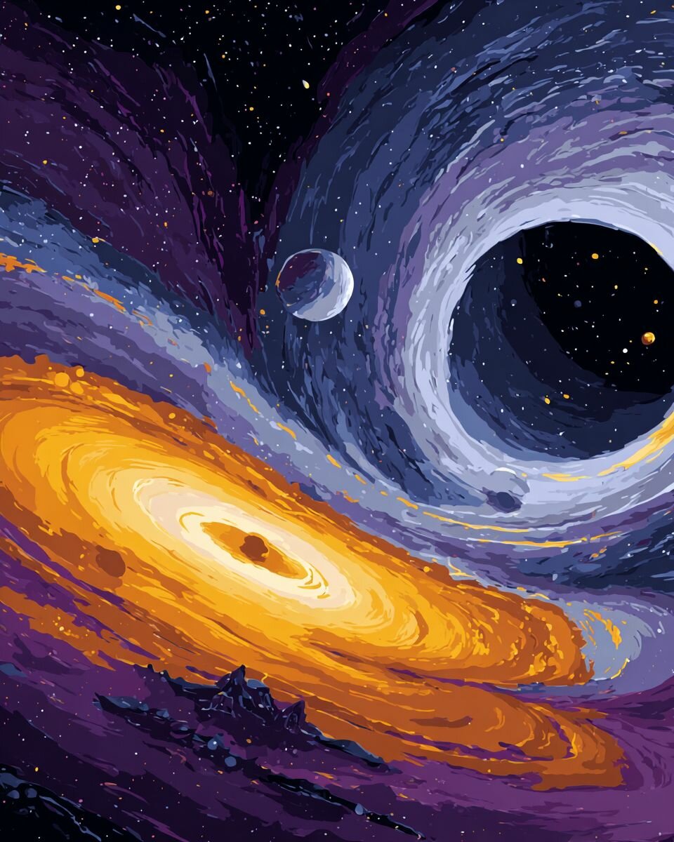 Картина по номерам 40*50 космос, черная дыра