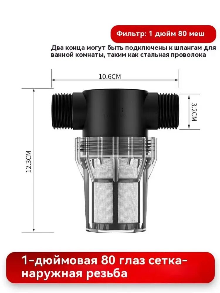 Фильтр для полива 1 дюйм 80 меш пластиковый садовый проточный фильтр для очистки воды