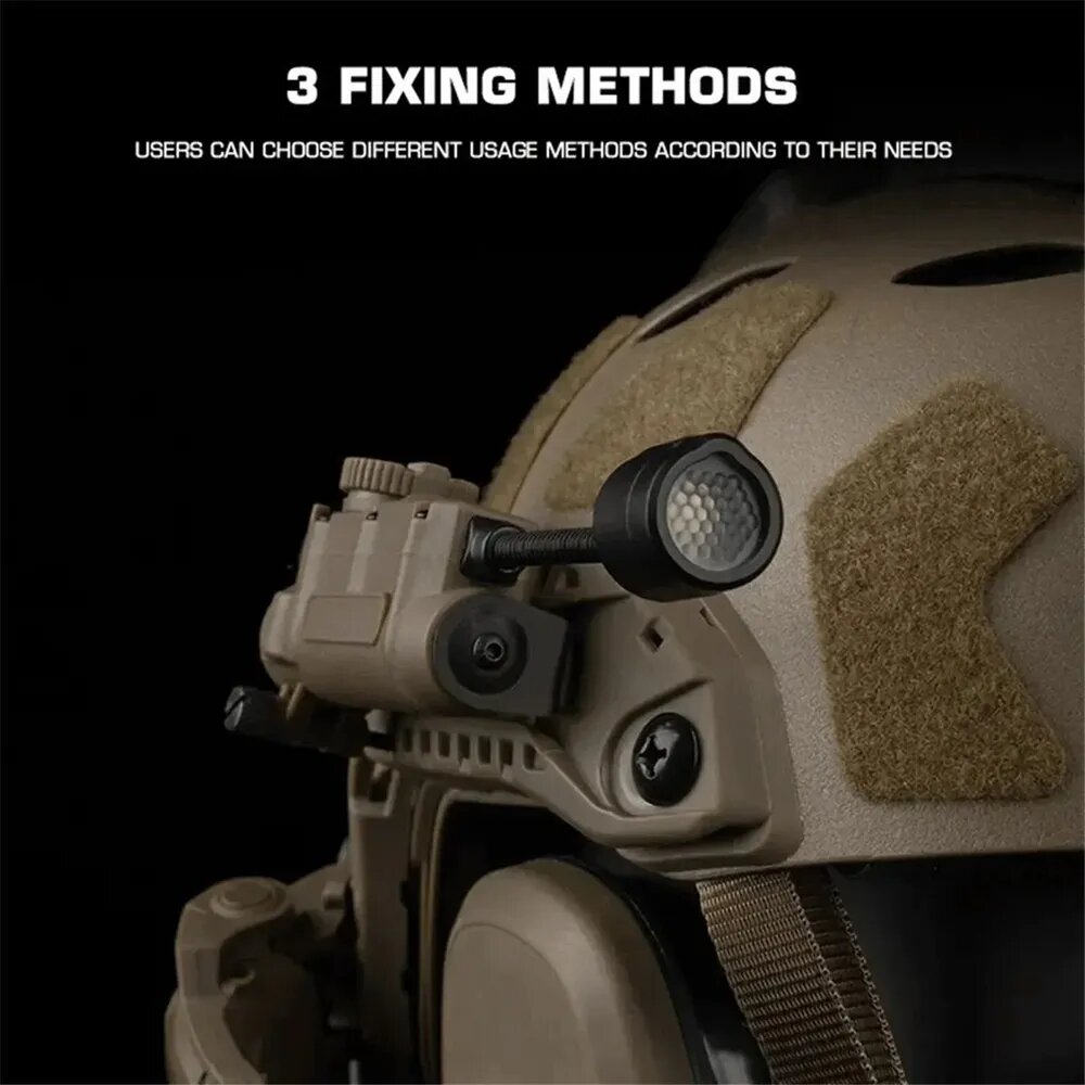 ON3O-Универсальный. Фонарь на шлем с ИКподсветкой и цветным фонариком стробоскоп оливковый