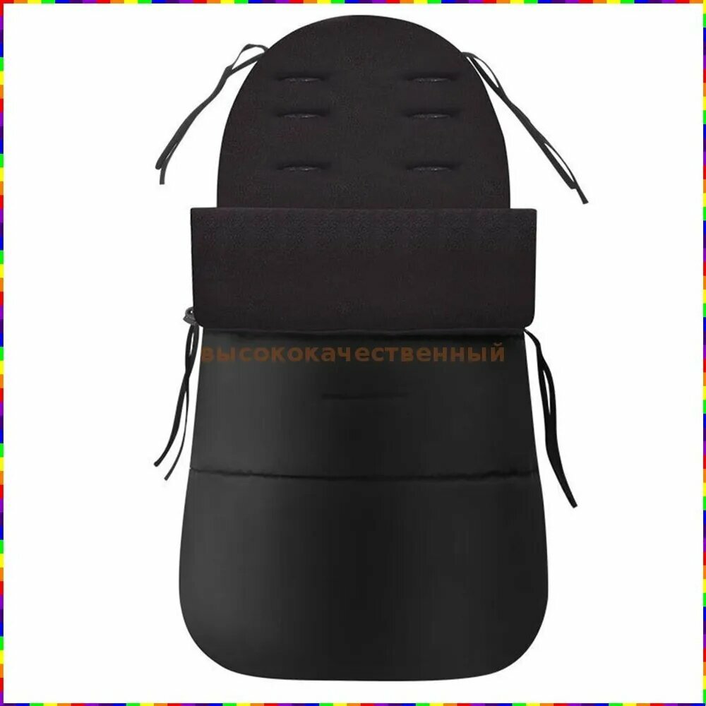 Теплый утепленный чехол для ножек в коляску, усиленный спальный мешок с защитой от протекания, черный
