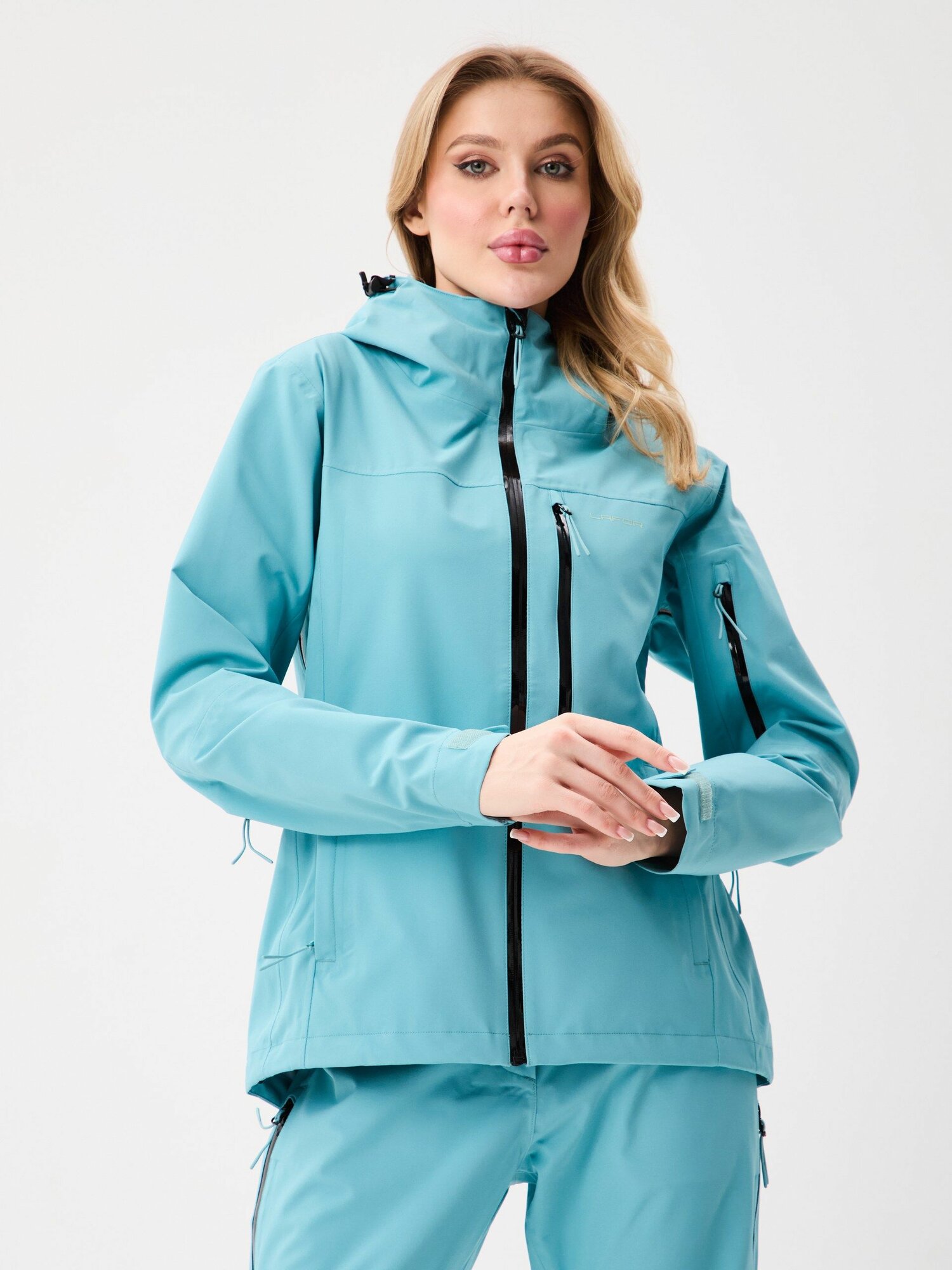 Куртка мембранная туристическая спортивная защитная спецодежда демисезонная женская Lafor, бирюзовый, 54