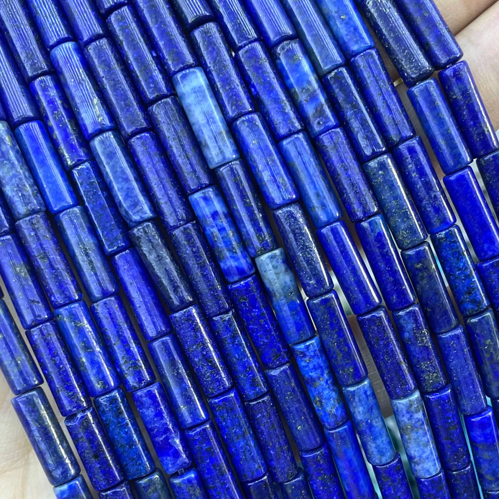 Каменные бусины JCXAZSJ 4x13 мм лабрадорит, агат, тигровый глаз, нефрит Синий, Lapis lazuli