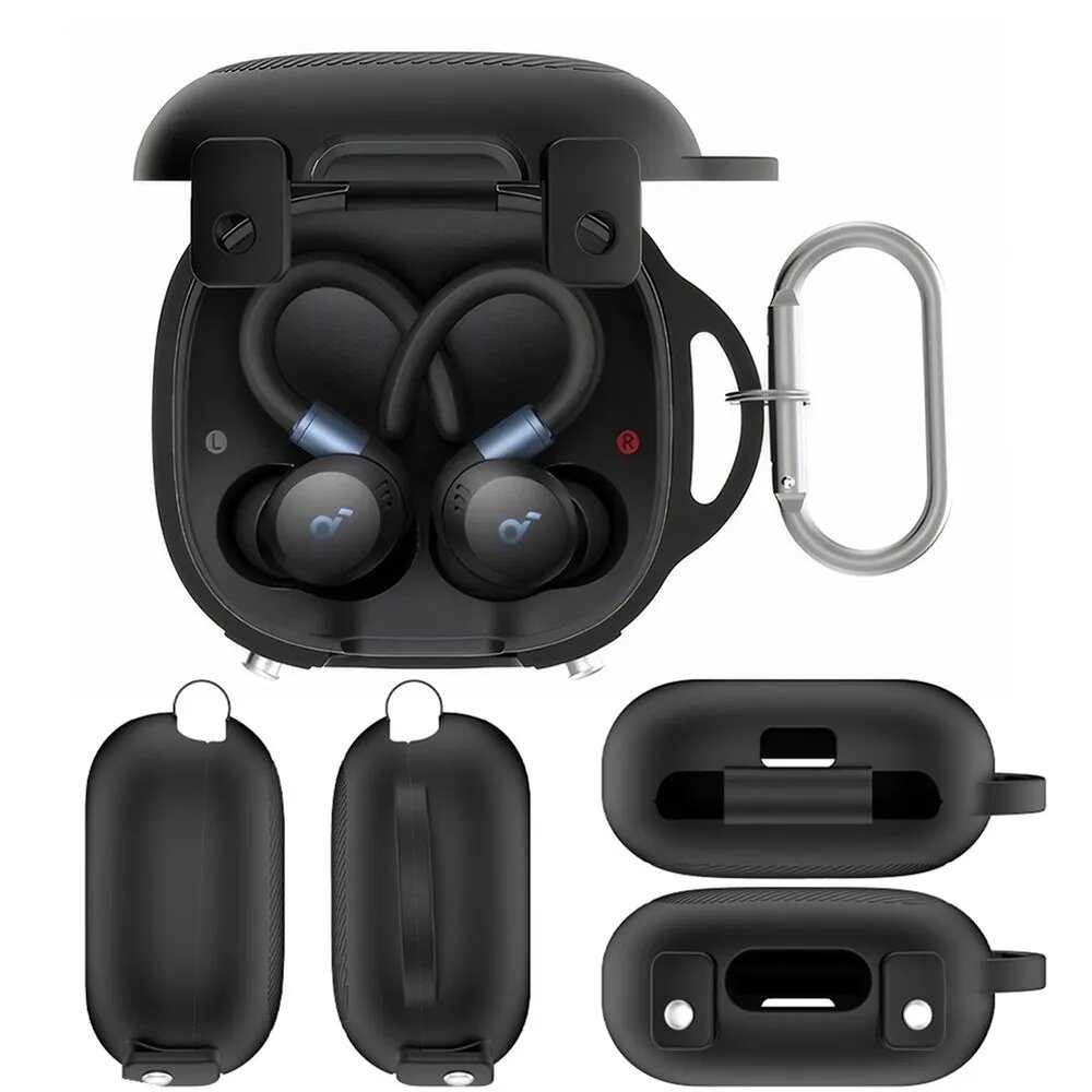 Чехол для наушников Anker SoundCore Sport X20 с металлическим карабином и силиконовым корпусом