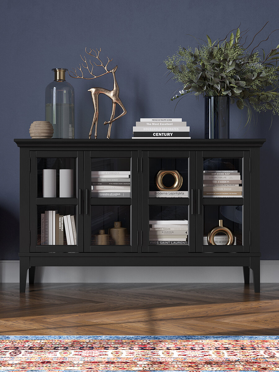 Тумба для ТВ ММЦ Гостиная Квадро-С 40 (блэк 9) из массива сосны