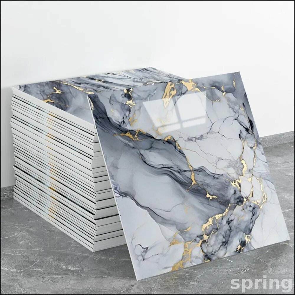 Эксклюзивные огнестойкие и водостойкие панели ПЭТ с мраморным декором для акцентных стен, кухни и ванной комнаты предлагаются в самоклеящемся формате для оперативного монтажа