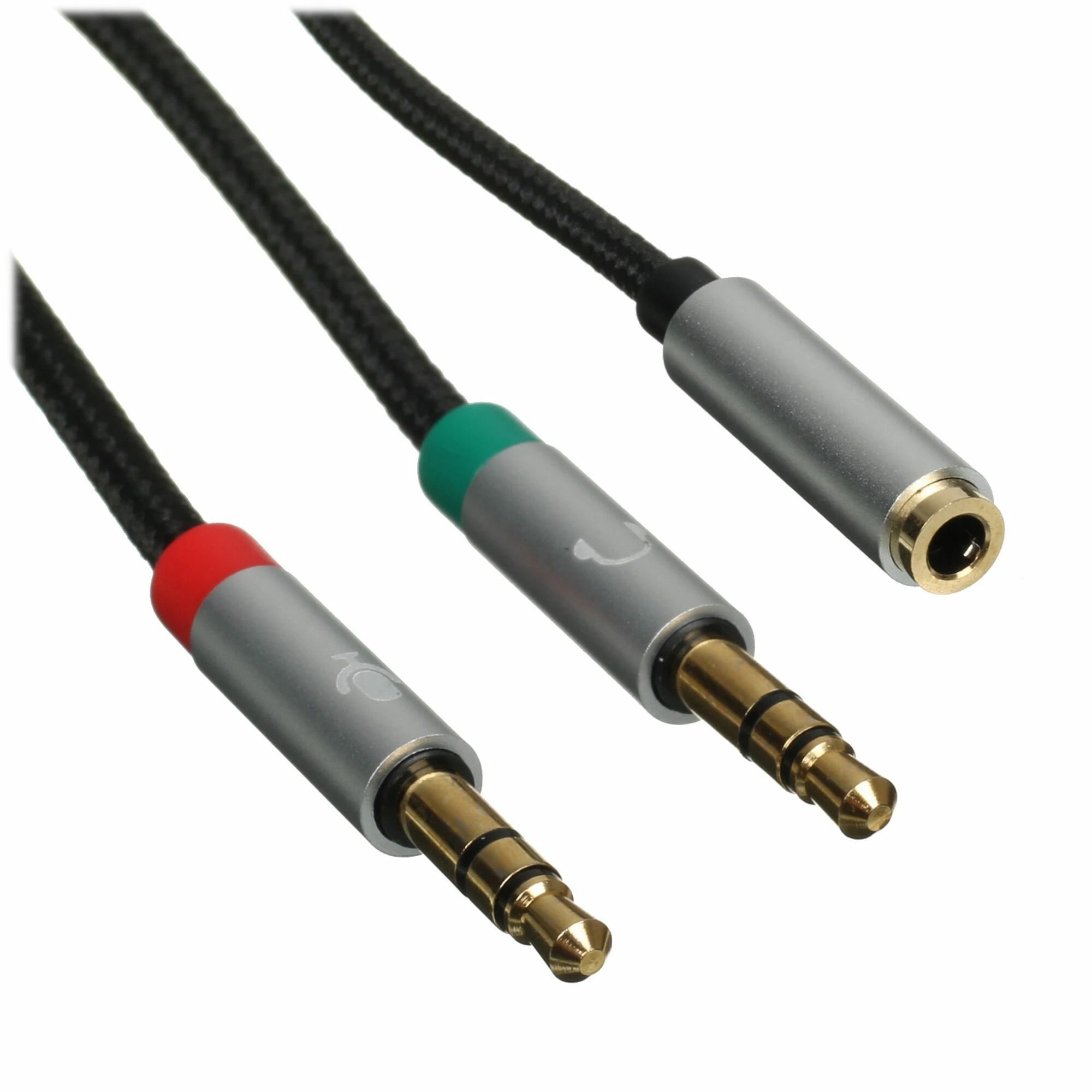 Кабель DEXP jack 3.5 мм х2 шт. - jack 3.5 мм 0.2 м черный