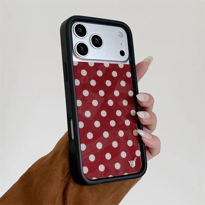 Чехол для телефона Wildflower Hot Polka Dots для iPhone 17, 16, 15, 14, 13, 12, 3, For iPhone 16 Pro