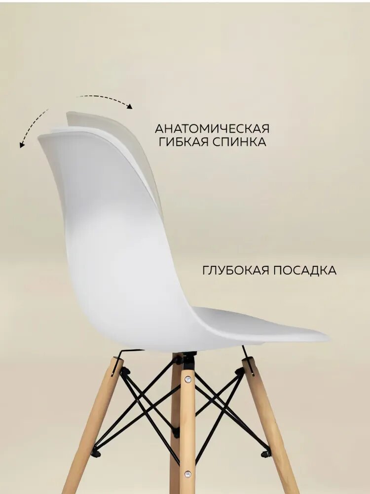 Табурет Eames, белый, 1 шт, пластик, современный стиль — фото 1