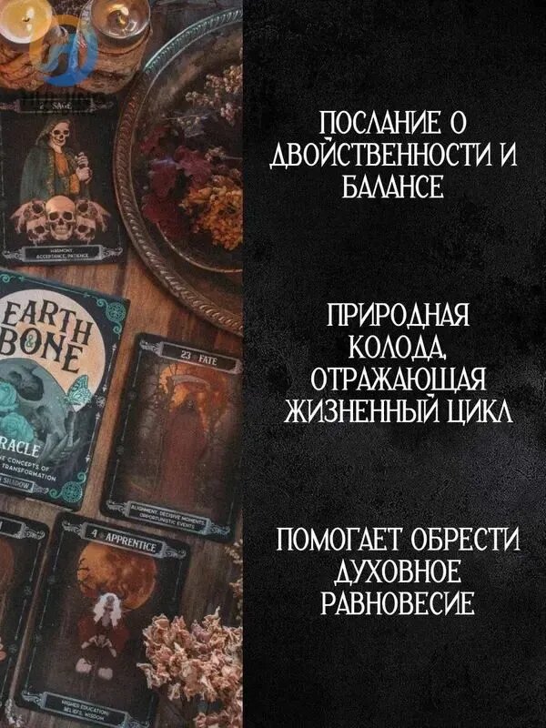 Оракул Земли и Костей Rockpool Карты Таро 42 карты для трансформации и самопознания — фото 1