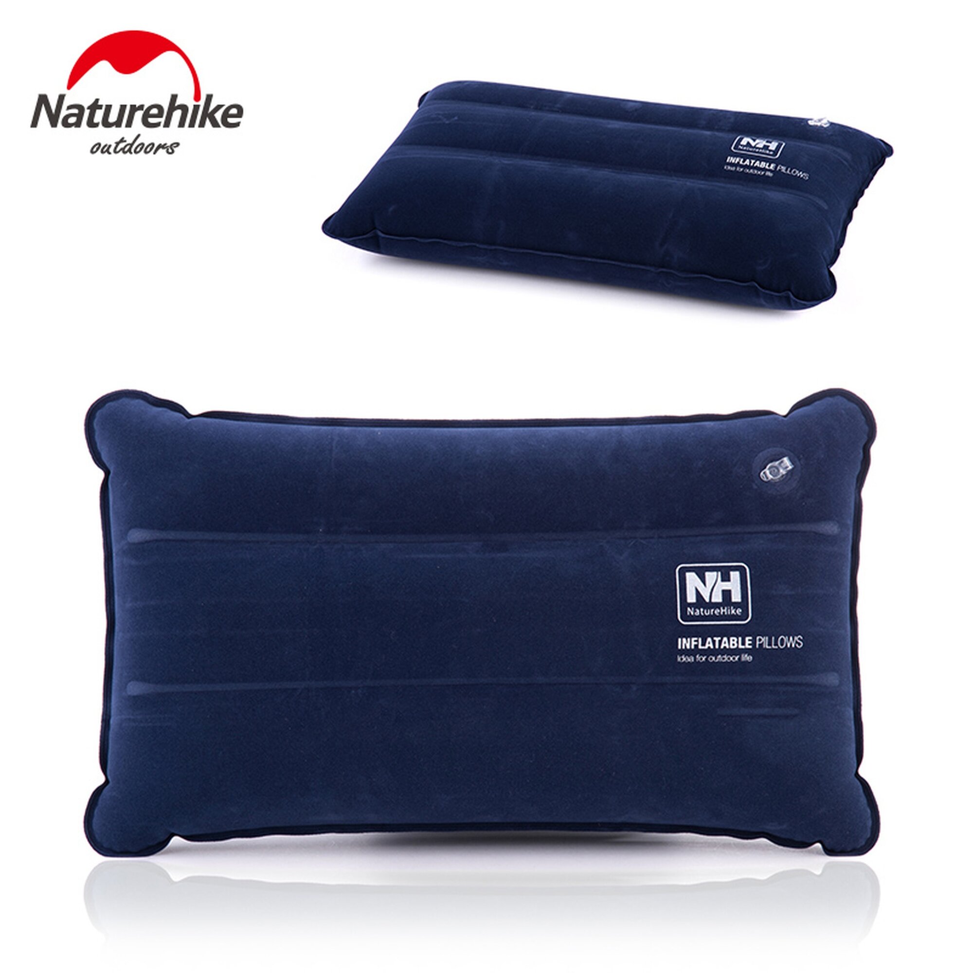Подушка Naturehike NH18F018-Z надувная прямоугольная темно синяя, 6975641885504