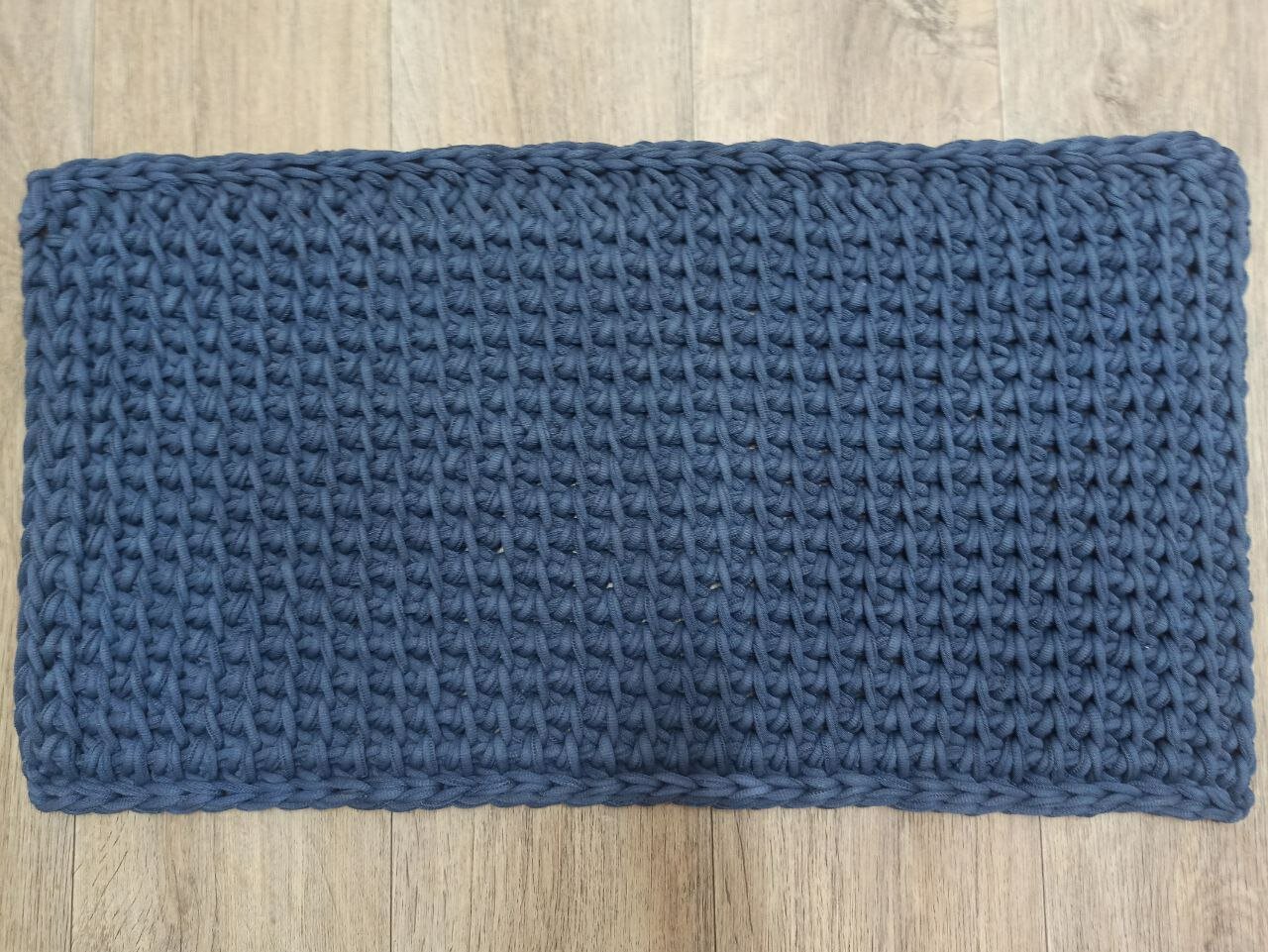 Эко коврик. Вязаный хлопковый ковер, ручной работы для гостиной, спальни, детской, прихожей, ванной и бани.