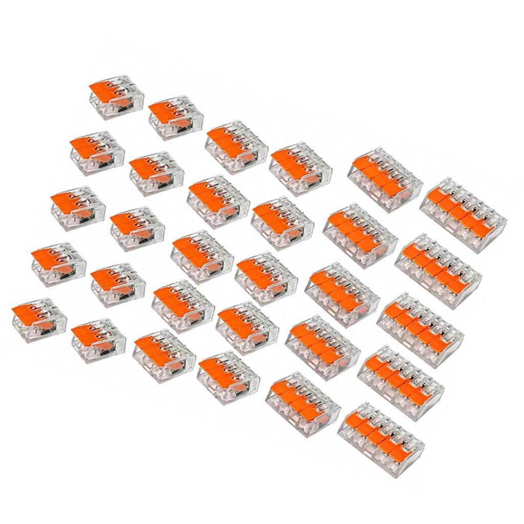 30 шт, быстроразъемные колодки для электриков с мягким и жестким проводом