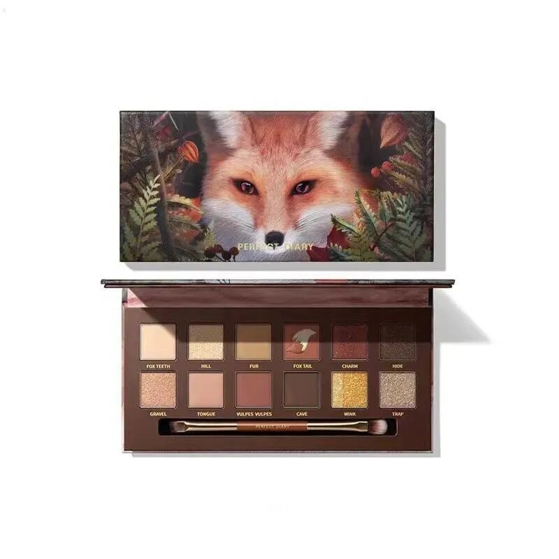 Двенадцатицветная палитра теней для век в виде животных PERFECT DIARY (Red Fox Plate)