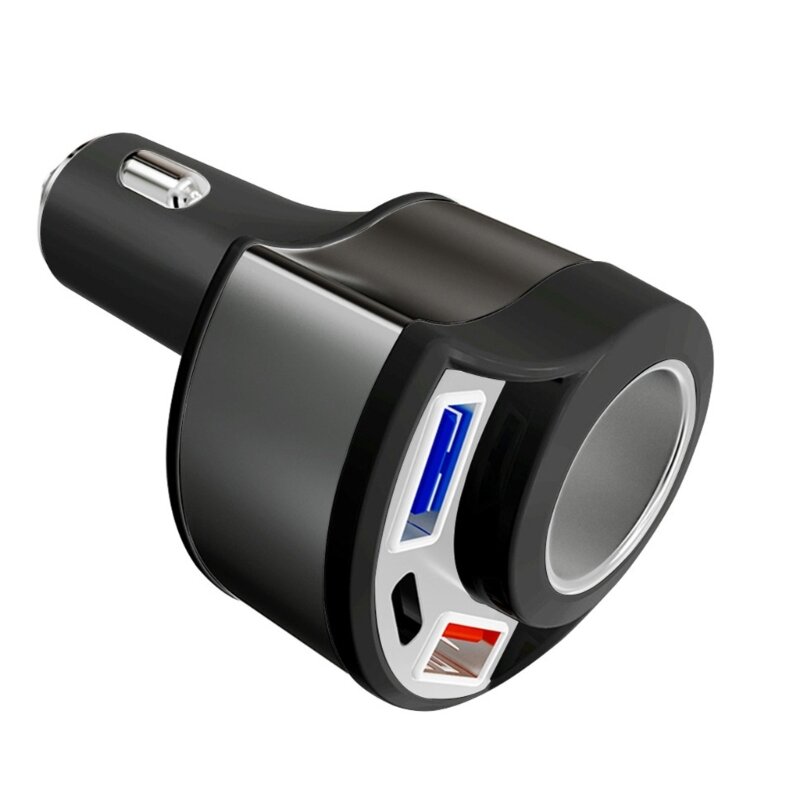 Адаптер Автомобильного Зарядного устройства для быстрой зарядки с двойным портом USB и разъемом Type C, Автомобильное Зарядное устройство Большой мощности для автомобилей от 12 В до 24 В