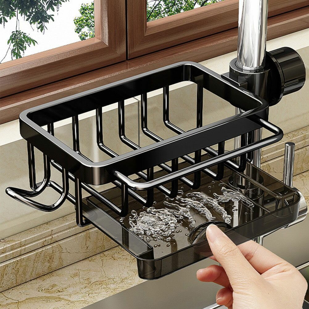 Органайзер для кухонной мойки, съемный держатель губки для кухонной мойки, алюминий