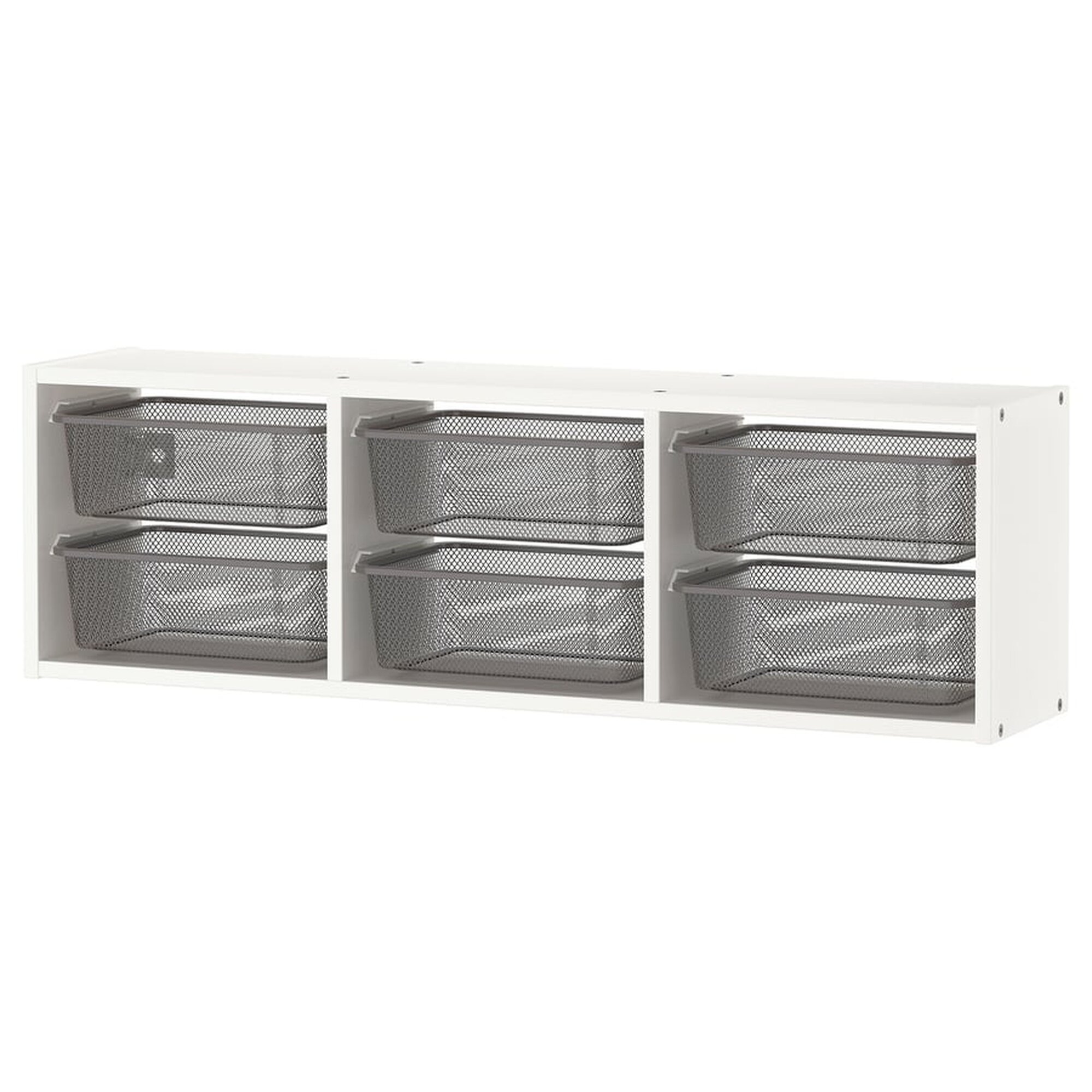 Настенная полка с ящиками IKEA TROFAST цвет белый/серый 99x21x30 см 794.781.93