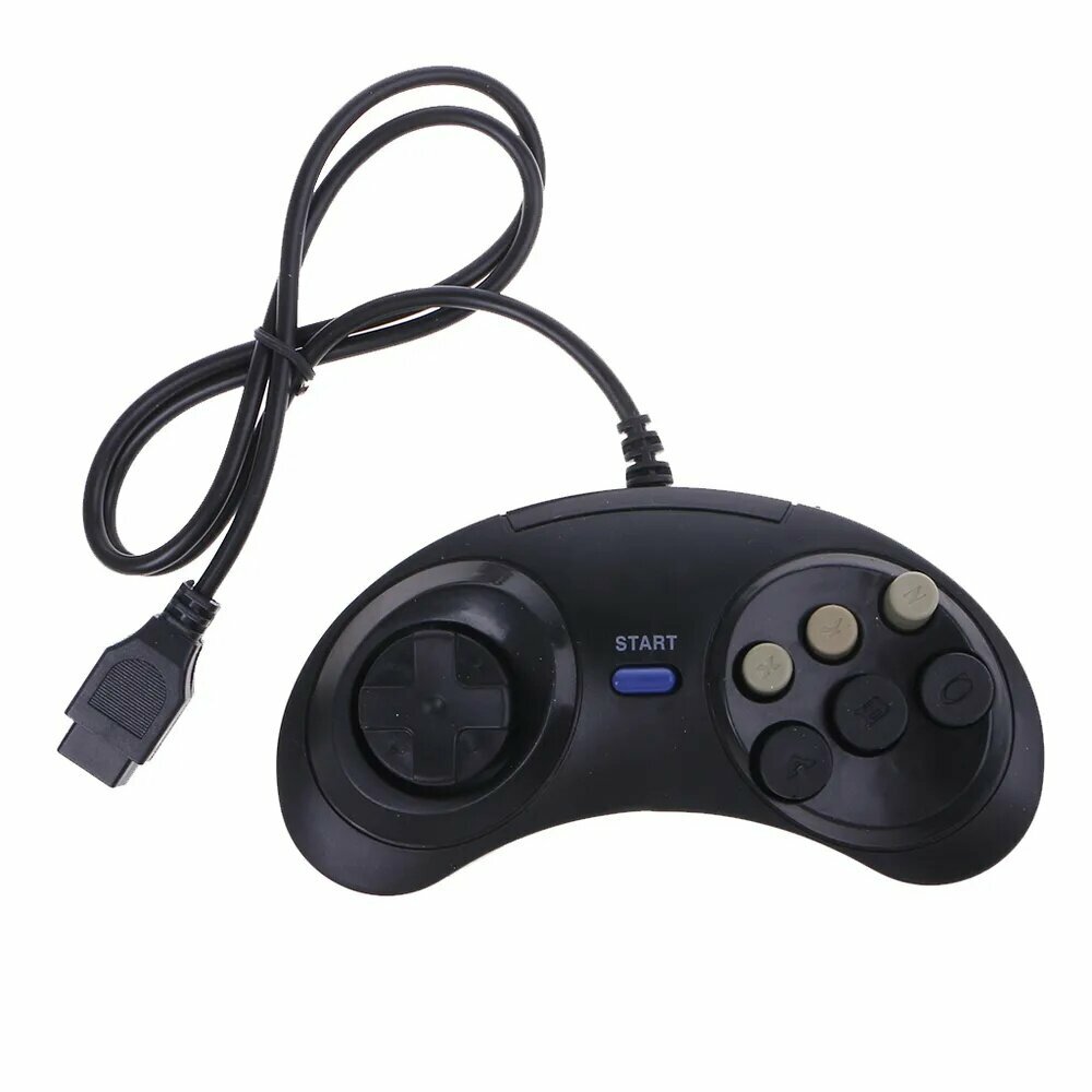 6-кнопочный геймпад для Mega Drive, Черный