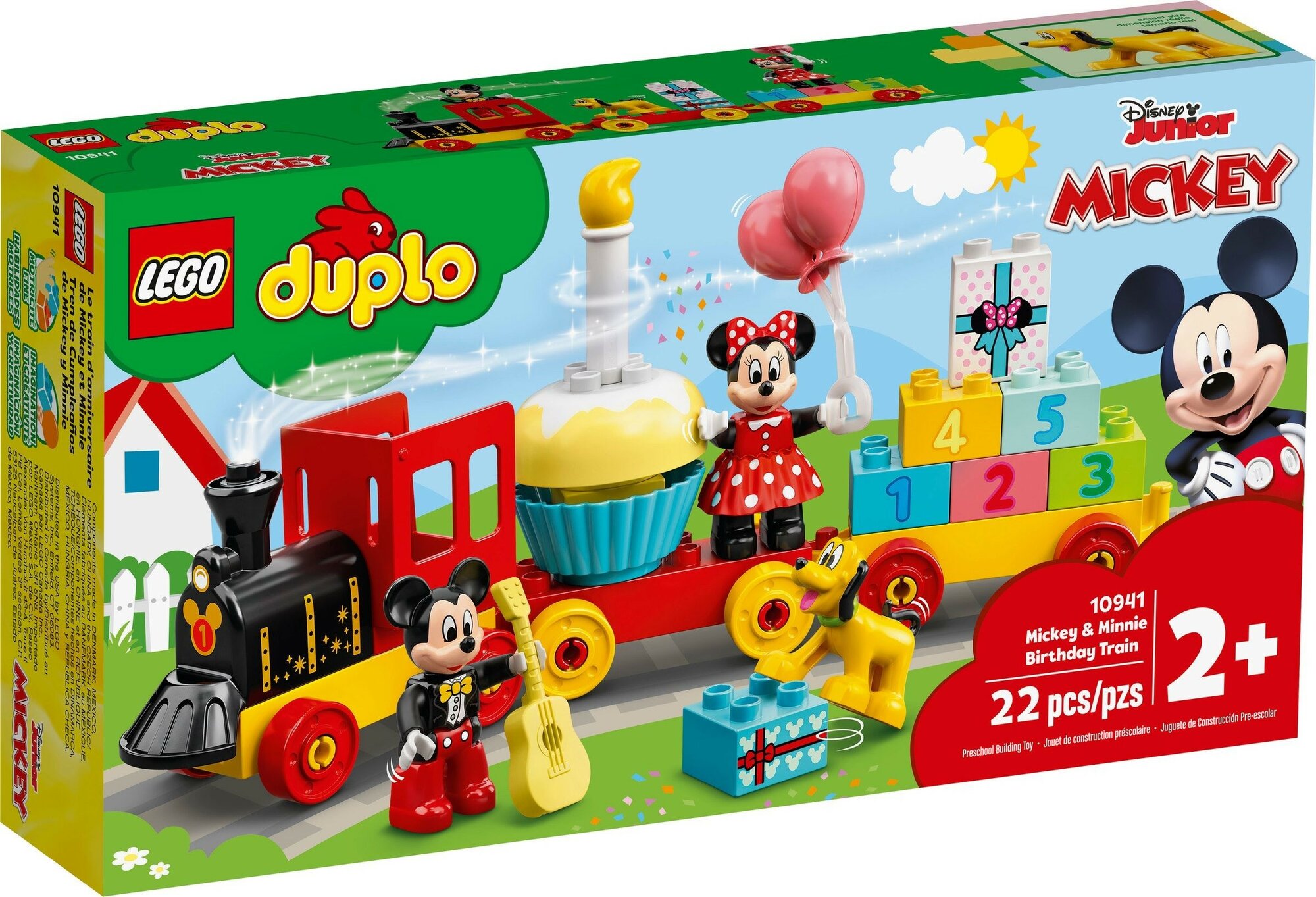 Конструктор LEGO DUPLO Disney 10941 Праздничный поезд Микки и Минни, 22 детали,