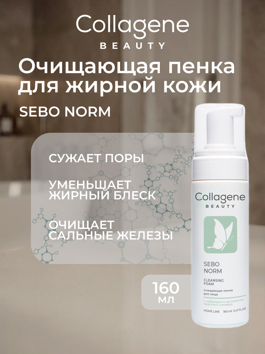 Очищающая пенка Sebo Norm для жирной и проблемной кожи, 160 мл
