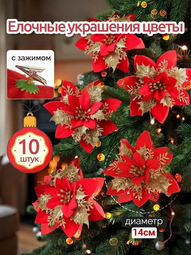 Декоративная елочка, длина 14 см