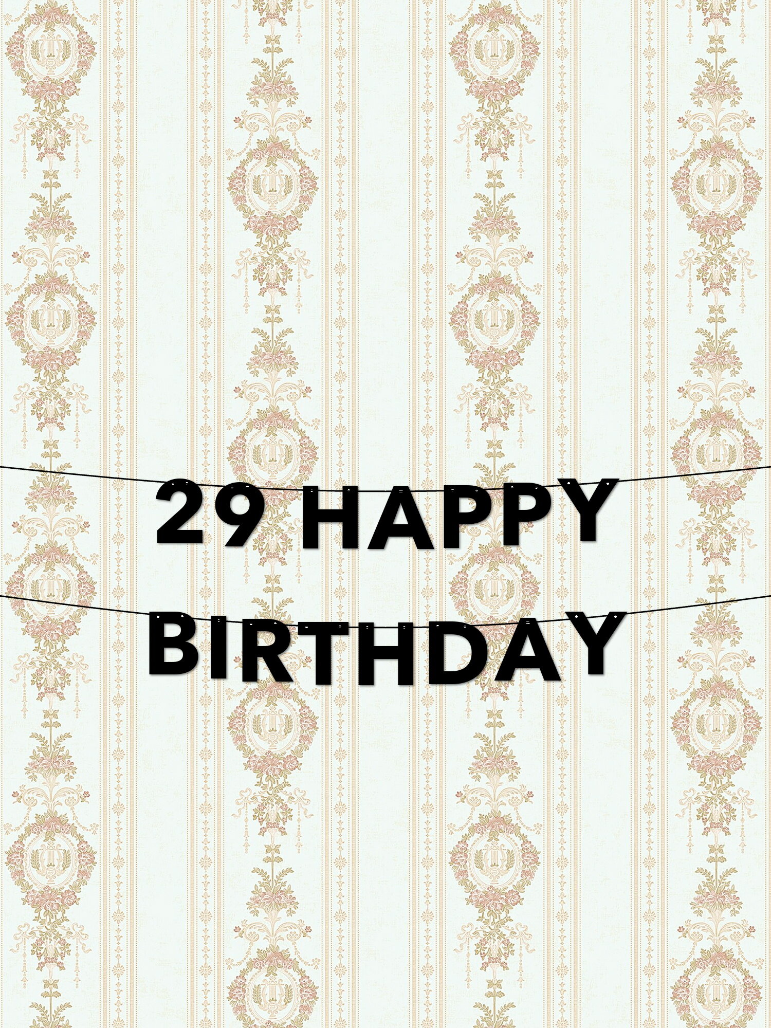 Гирлянда ручной работы '29 happy birthday' - Картонная гирлянда из букв для стильного декора праздников, высота букв 10 см, толщина 1 мм