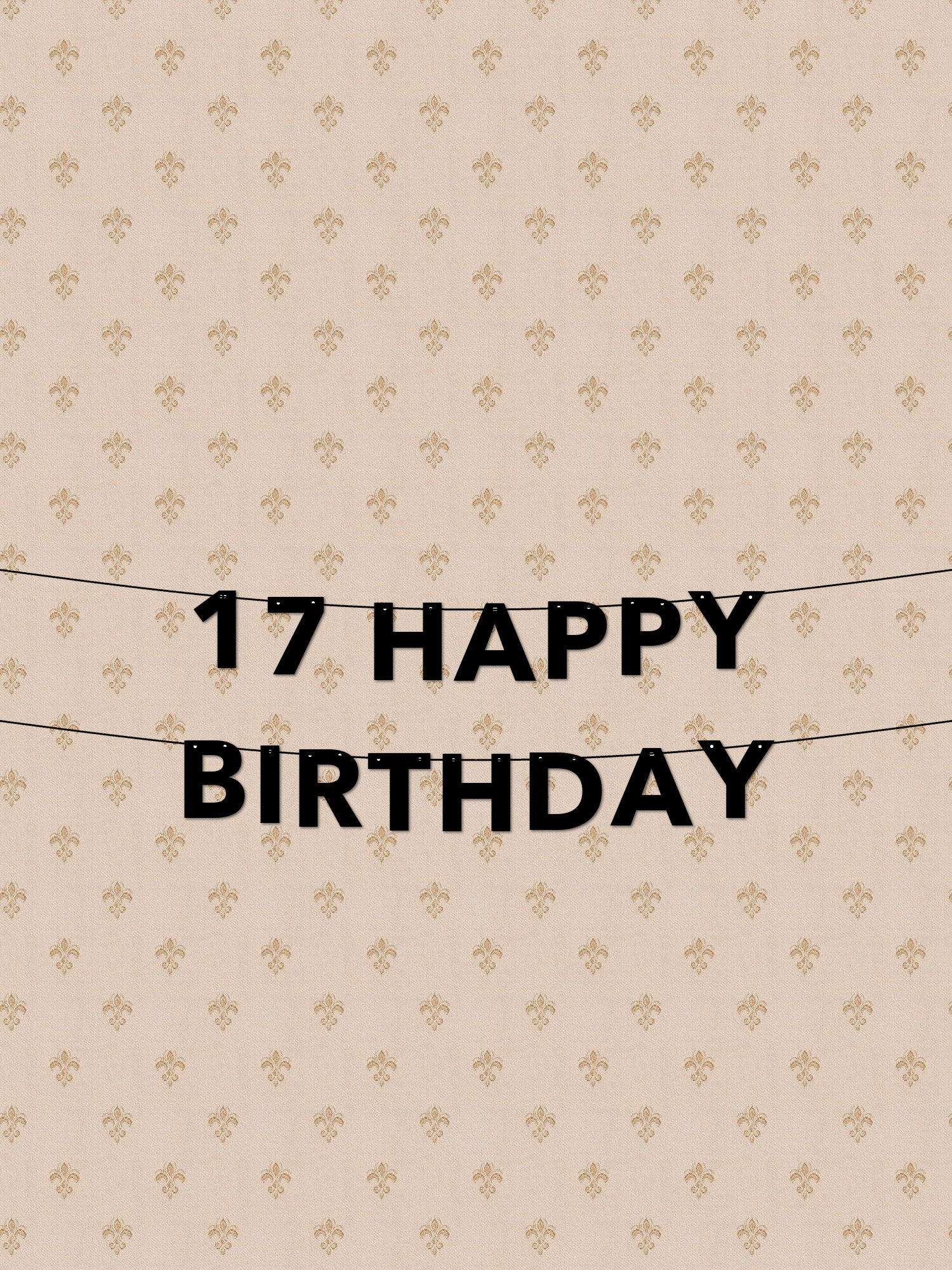 Гирлянда-растяжка '17 Happy Birthday' - Эстетичный и уютный декор для стильных праздников, высота букв 10 см, толщина 1 мм