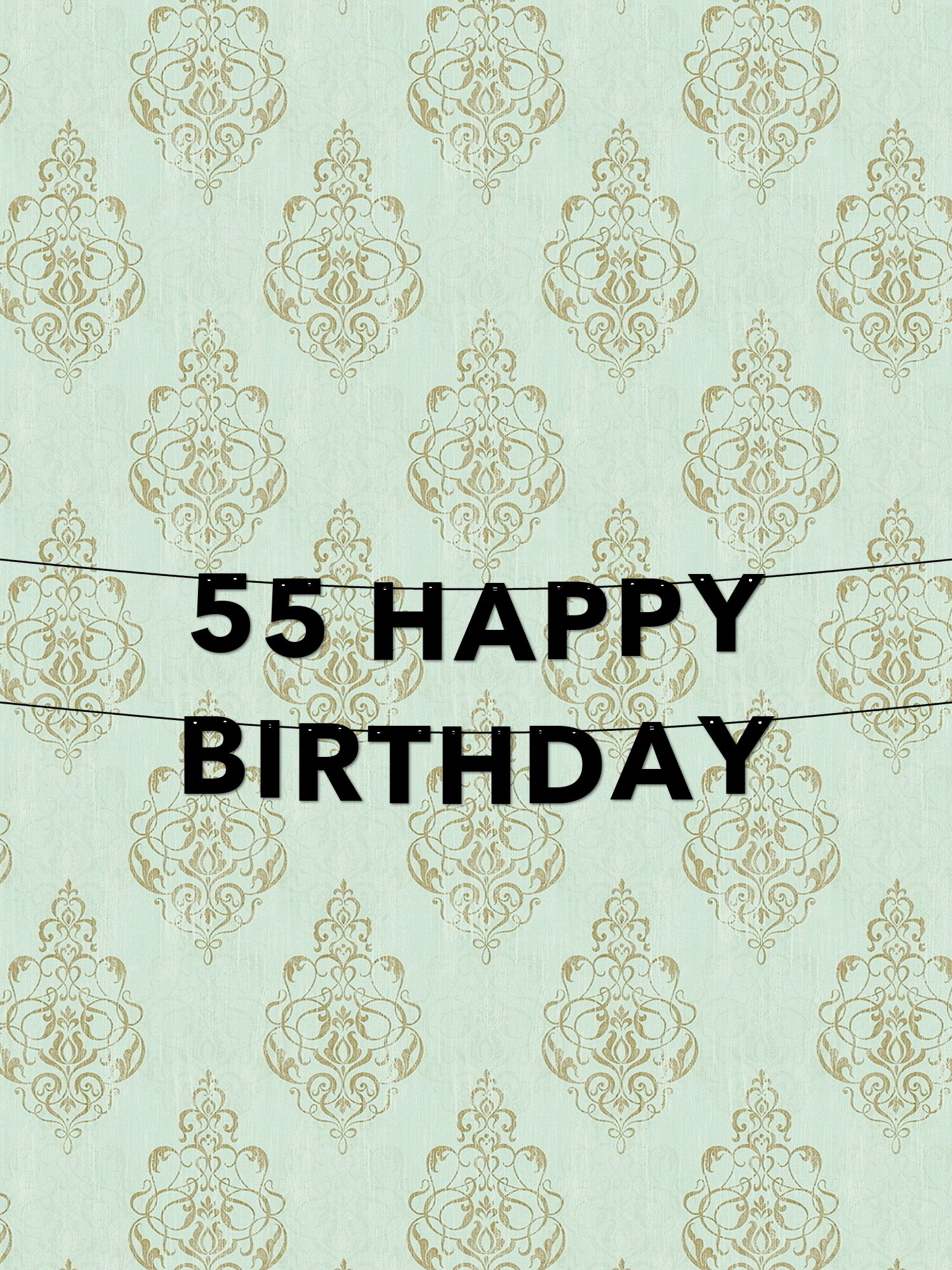 Многоразовая гирлянда с надписью '55 happy birthday' - легкий и стильный декор для праздников, высота букв 10 см, толщина букв 1 мм