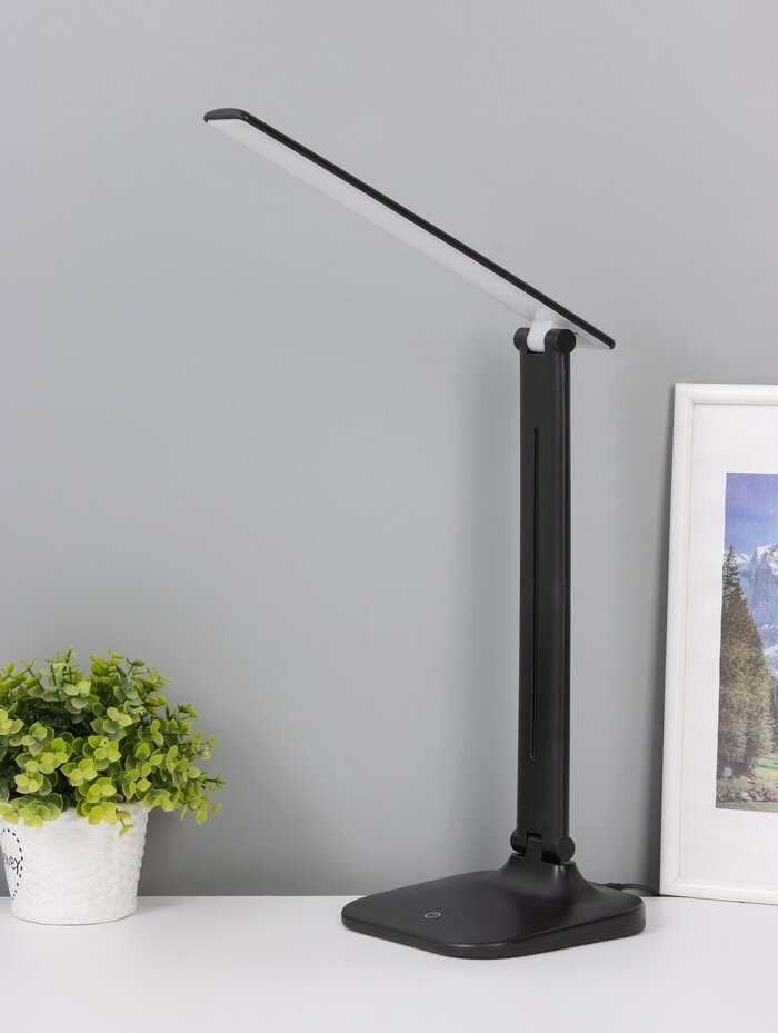 Лампа настольная старт CT804, LED, 8 Вт, 4500К, 48×29×15 см, чёрная