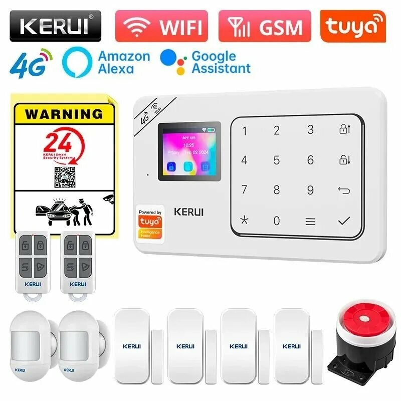 KERUI Охранная сигнализация 4G/WiFi W184 Беспроводная защита от взлома для дома
