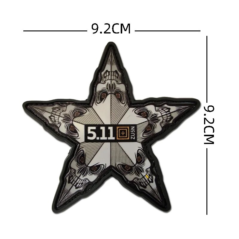 Тактическая нашивка 5.11 череп, 9.2см, PVC, цвет 13-pvc