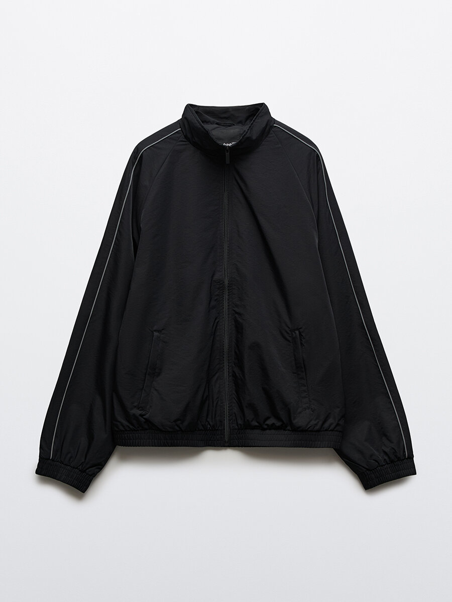 Толстовка спортивная с воротником-стойкой и лампасами