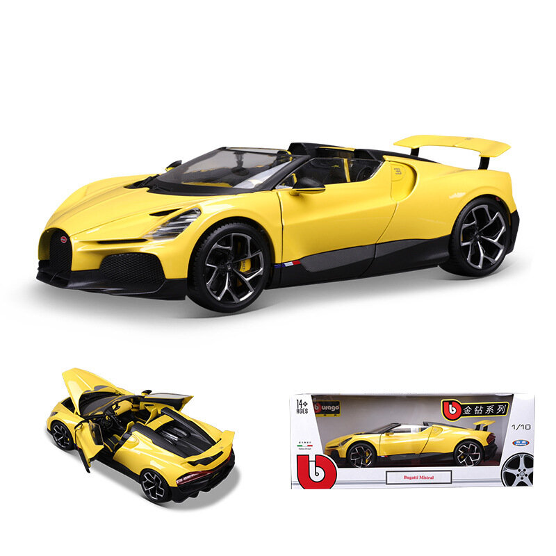 Ббураго на 1:18 выше, чем США. Bugatti Mistral имитация модели автомобиля из сплава, коллекция украшений, подарок