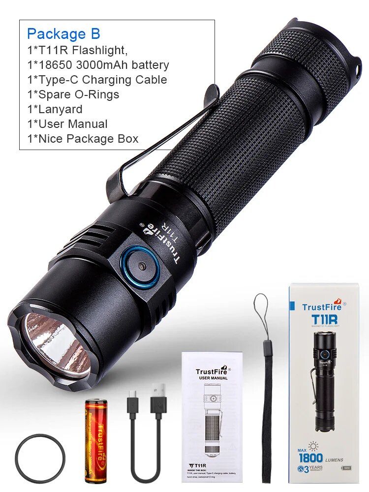 Тактический фонарик Trustfire T11R 1800 люмен