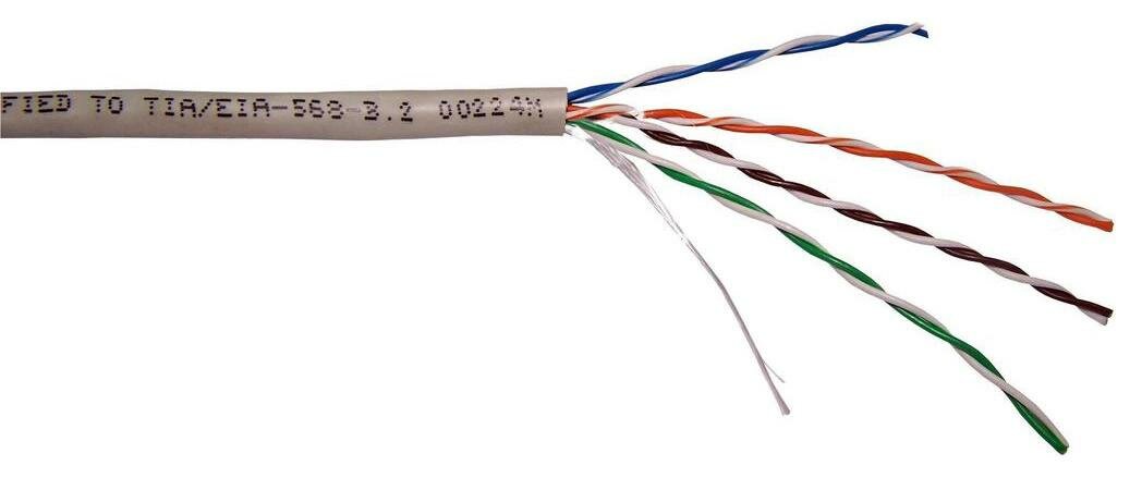 Кабель информационный Lanmaster категория 5E, UTP, 4 пары, 24AWG LSZH, внутренний, 305 м, белый (TWT-5EUTP-LSZH)