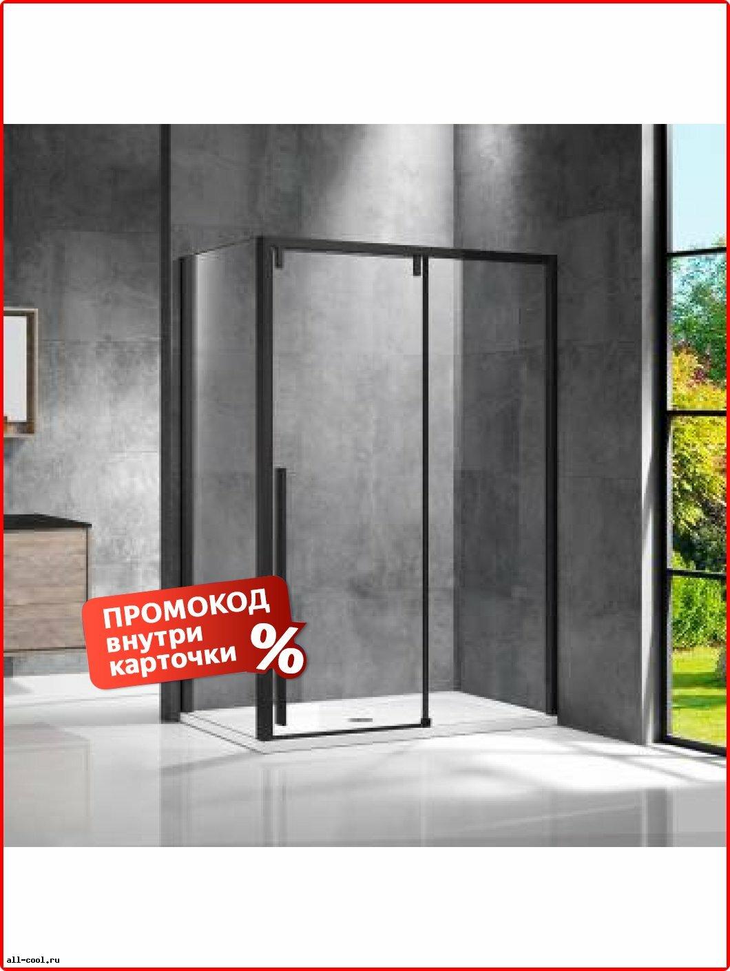 Душевой уголок Vincea Felice 120x100, прямоугольная, прозрачное, черный, раздвижные, без поддона в комплекте