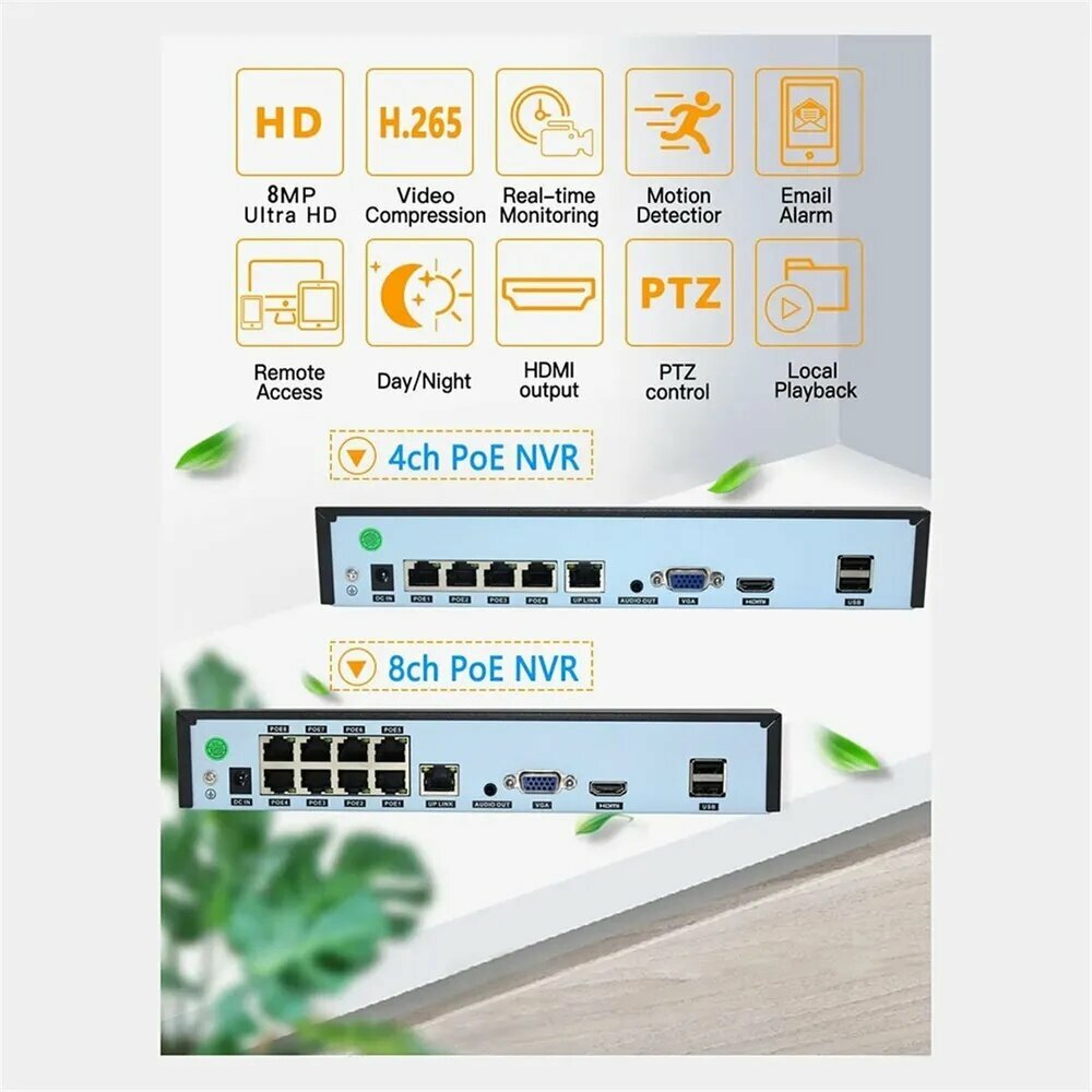 Xmeye 4K 8CH POE NVR 8-канальный видеорегистратор для 48 В 8MP 5MP IP-камера видеонаблюдения с функцией распознавания лиц EU Plug