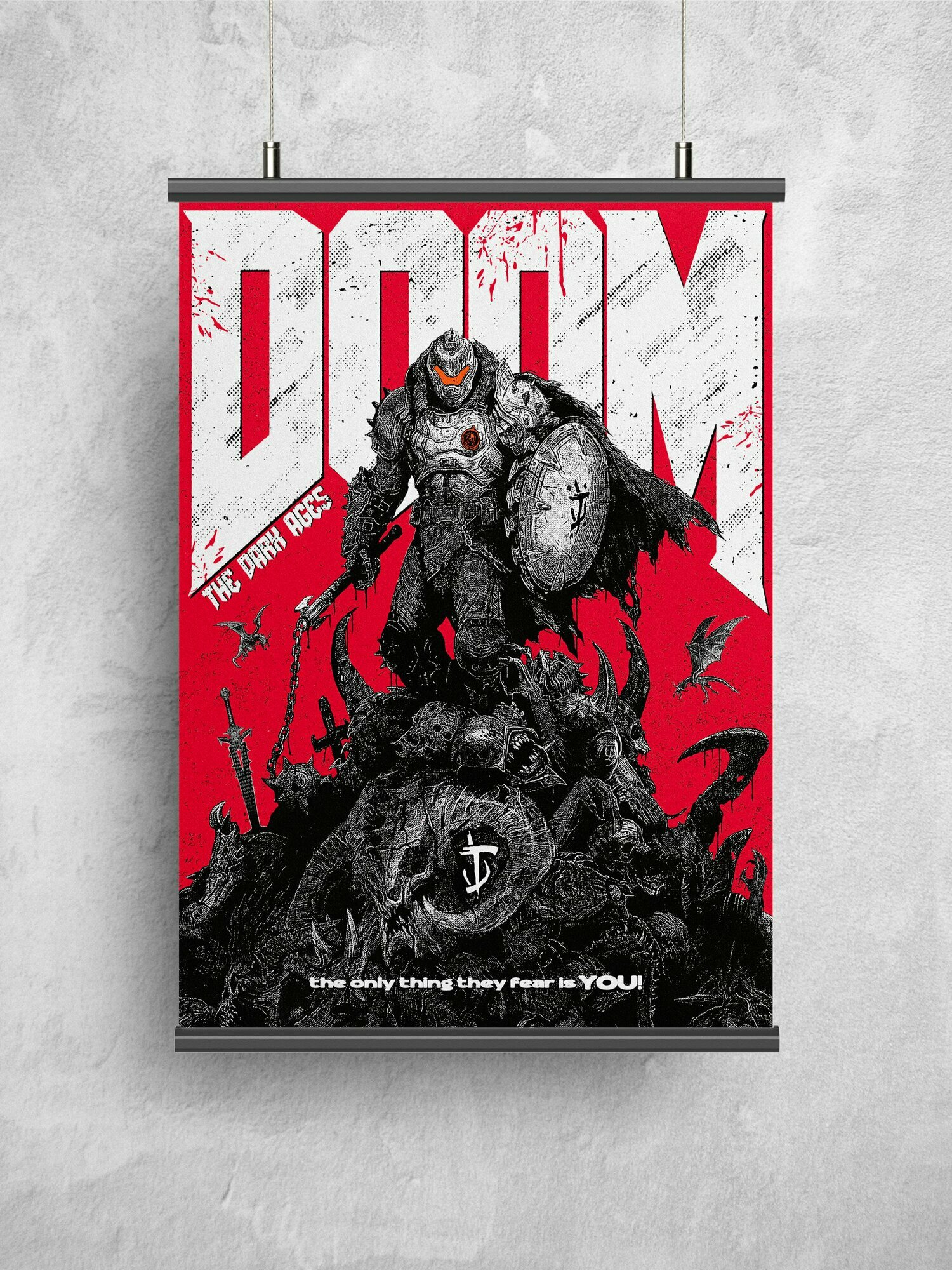 Постер интерьерный "DOOM Dark Ages" - 30х42 плакат на стену А3