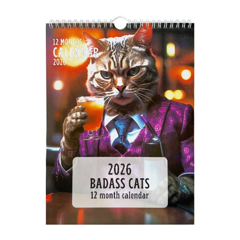 Ежемесячный Настенный Календарь на 2026 год Из Высококачественной Художественной бумаги, Настенный Художественный Календарь Со Смелыми Иллюстрациями И Крупными Обозначениями Дат