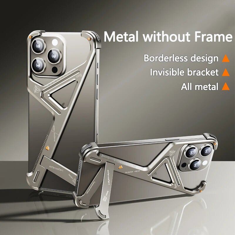 Роскошный металлический чехол для телефона с держателем для iPhone Titanium, For iPhone 13 ProMax