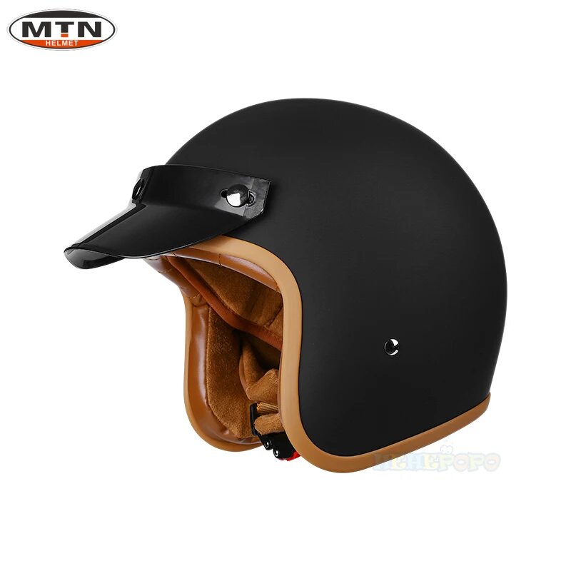 Мотошлем MTNR 3/4, XL, Черный матовый, DOT