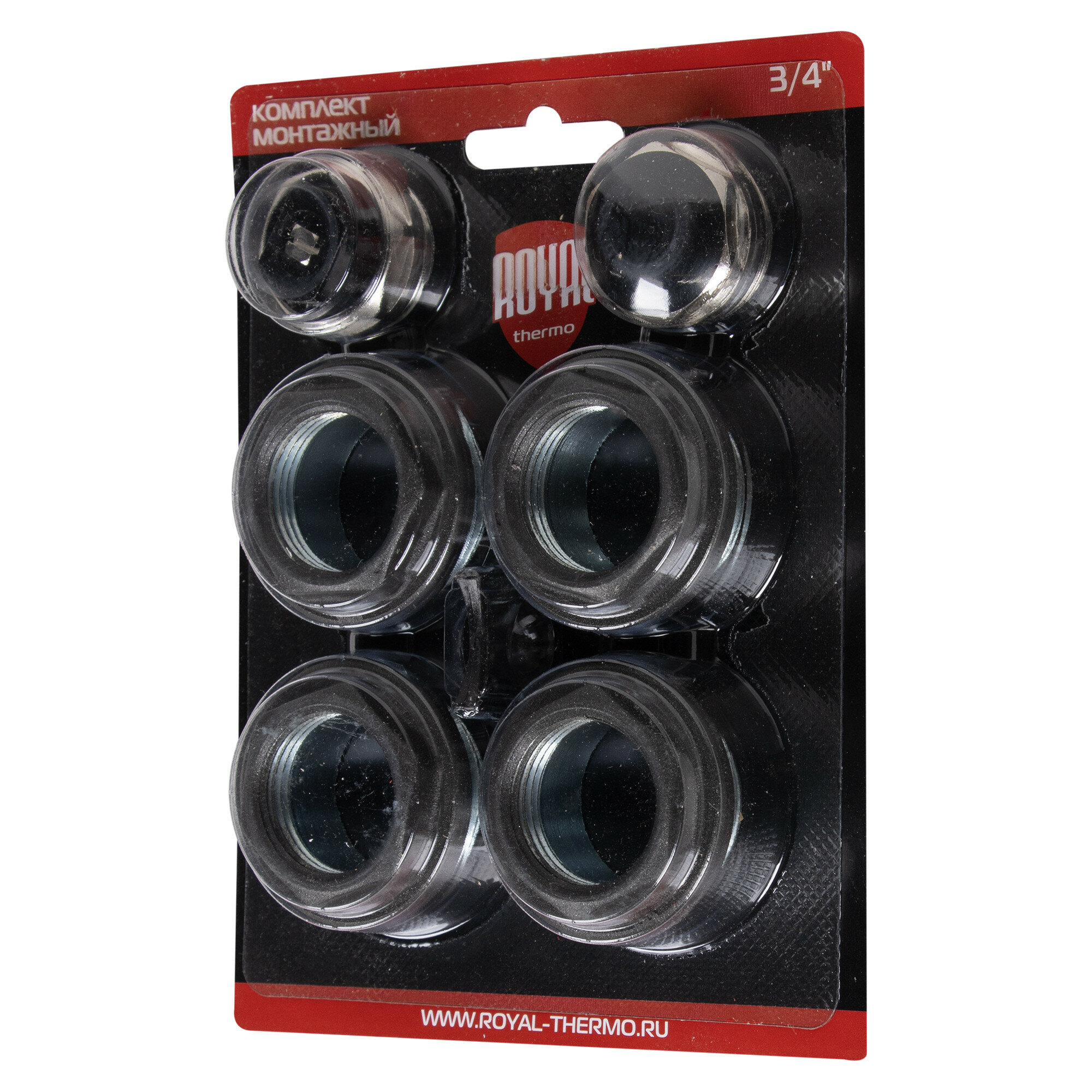 Монтажный комплект Royal Thermo, сталь, 1х3/4", 5 шт, черный