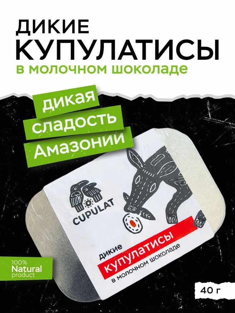 Дикие купулатисы - сухофрукт Купуасу в молочном шоколаде, шоколадное драже, конфеты из сушеного фрукта 40 г