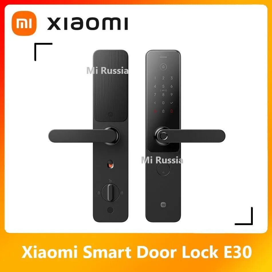 Умный дверной замок Xiaomi Smart Door Lock E30, черный, электронный с кодом, картой и смартфоном