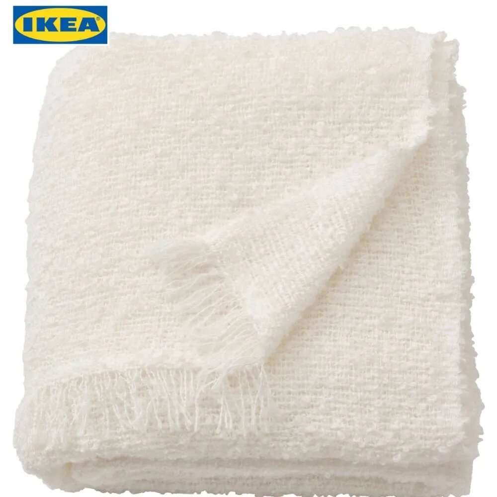 IKEA Плед вязаный, плюшевый , Полиэфирное волокно, 170 см х 130 см