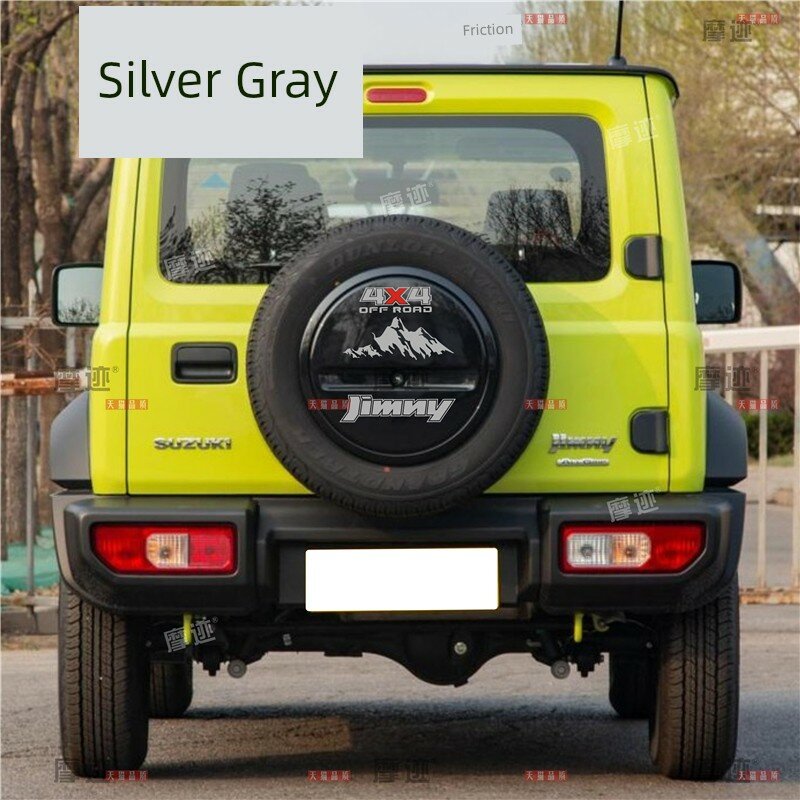 Наклейка на заднее колесо Suzuki Jimny - Серо-серебристая импортная виниловая наклейка