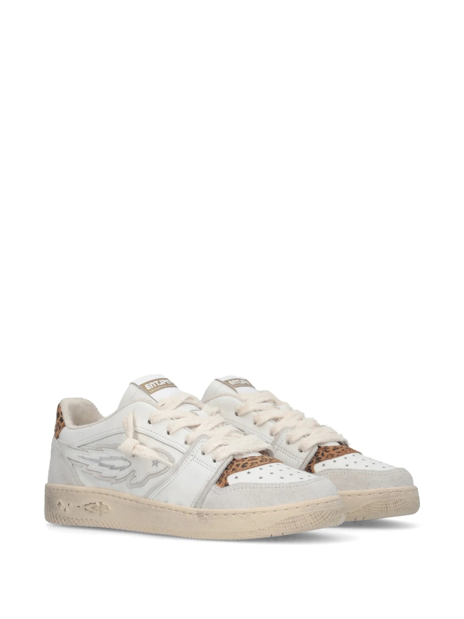 Кроссовки Enterprise Japan Leopard detail sneakers, размер 39, white — фото 1