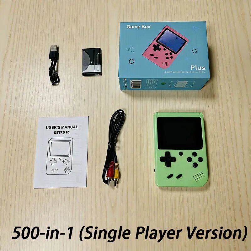 Портативная игровая консоль 500 в 1 для одного игрока, зеленый